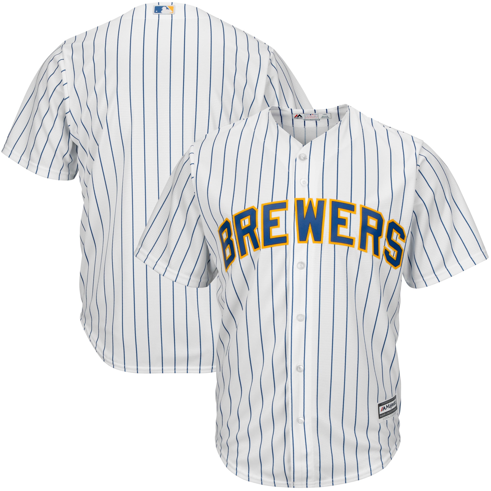 Majestic Milwaukee Brewers White Big & Tall Cool Base Team Jersey