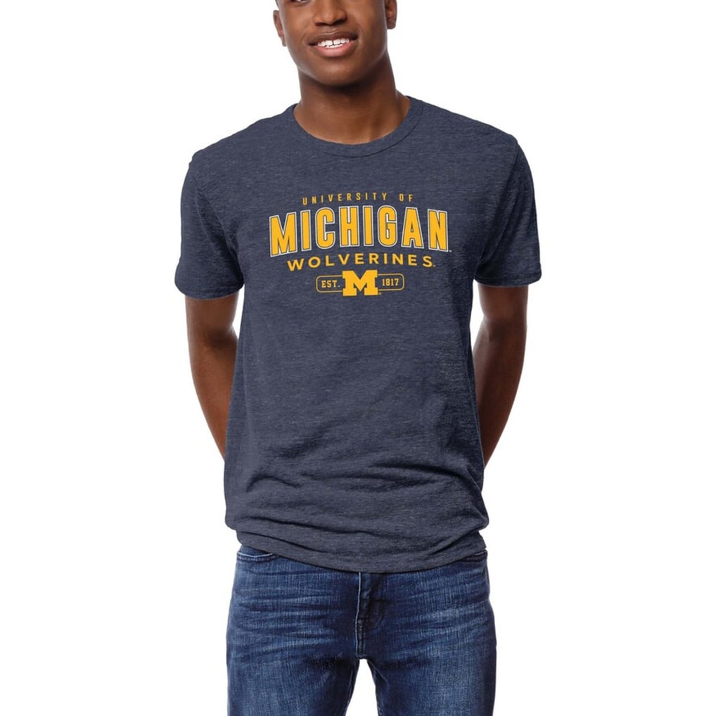 Mens League Collegiate Wear Heather Navy Michigan Wolverines Victory