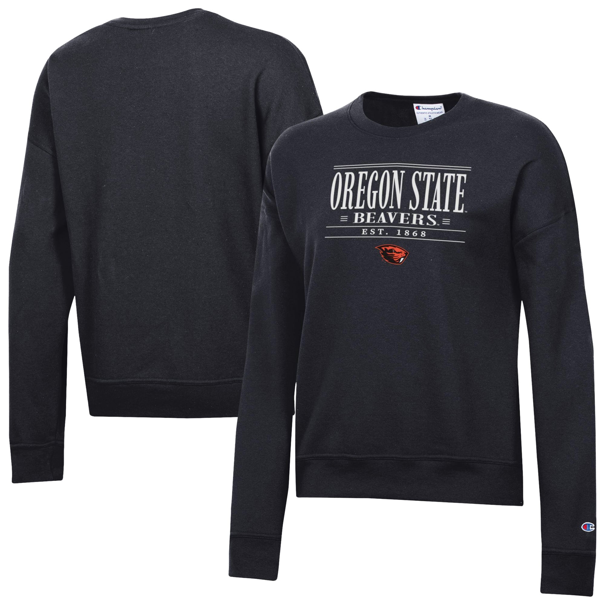 Women's Champion Black Oregon State Beavers Powerblend Pullover Sweatshirt