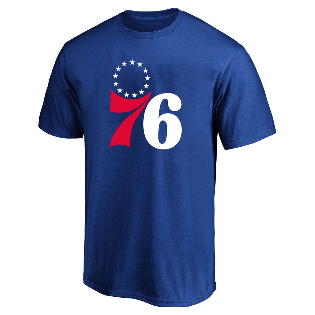 Mens Fanatics Lebron James Royal Philadelphia 76ers Primary Logo Name