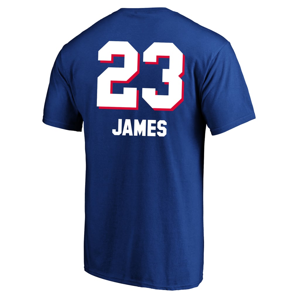 Mens Fanatics Lebron James Royal Philadelphia 76ers Primary Logo Name