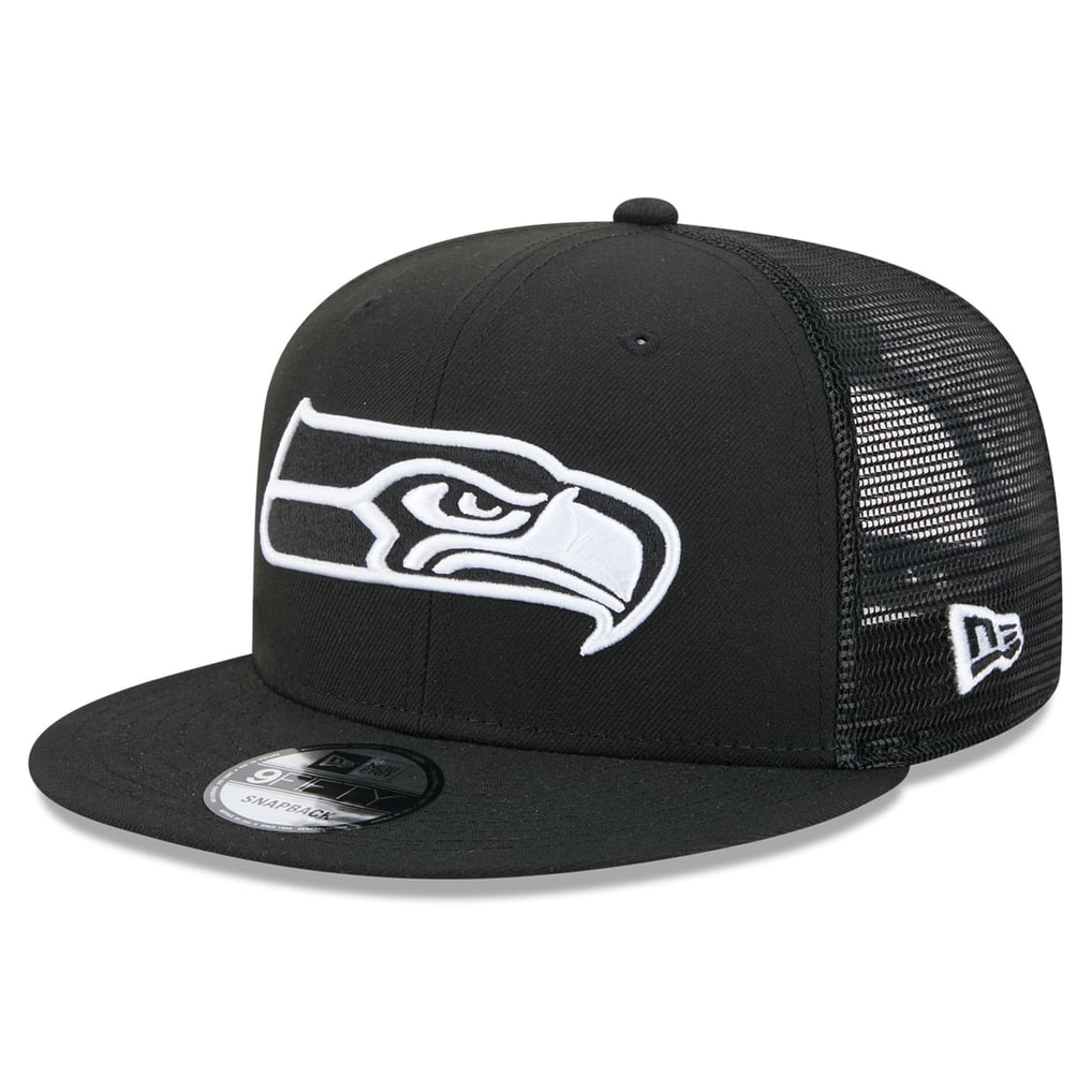 Seattle Seahawks New Era 9FIFTY Snapback Trucker Hat - Black/White