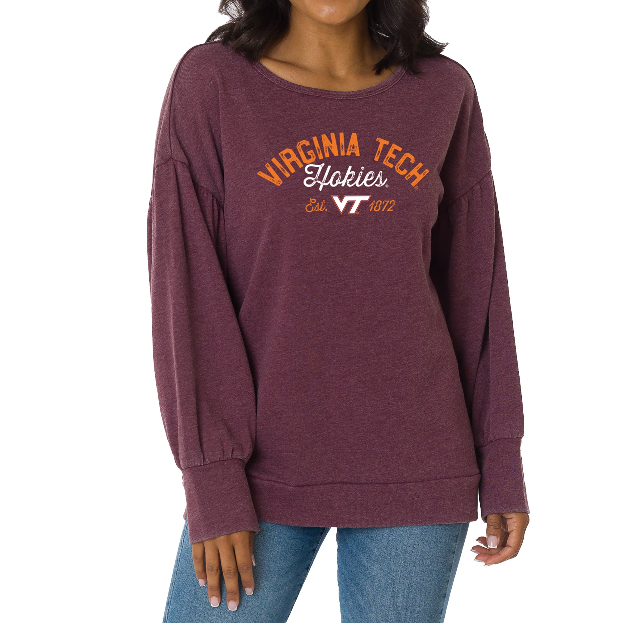 Women's Maroon Virginia Tech Hokies Brooklyn Pullover Sweatshirt