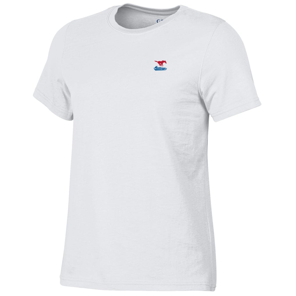 Womens UNDER ARMOUR wht Southern Methodist University Ayla Crew Tee